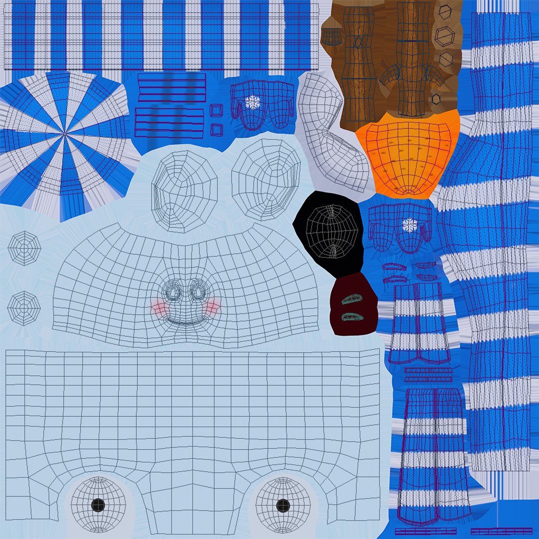 Snowman snow cartoon model - TurboSquid 1638565