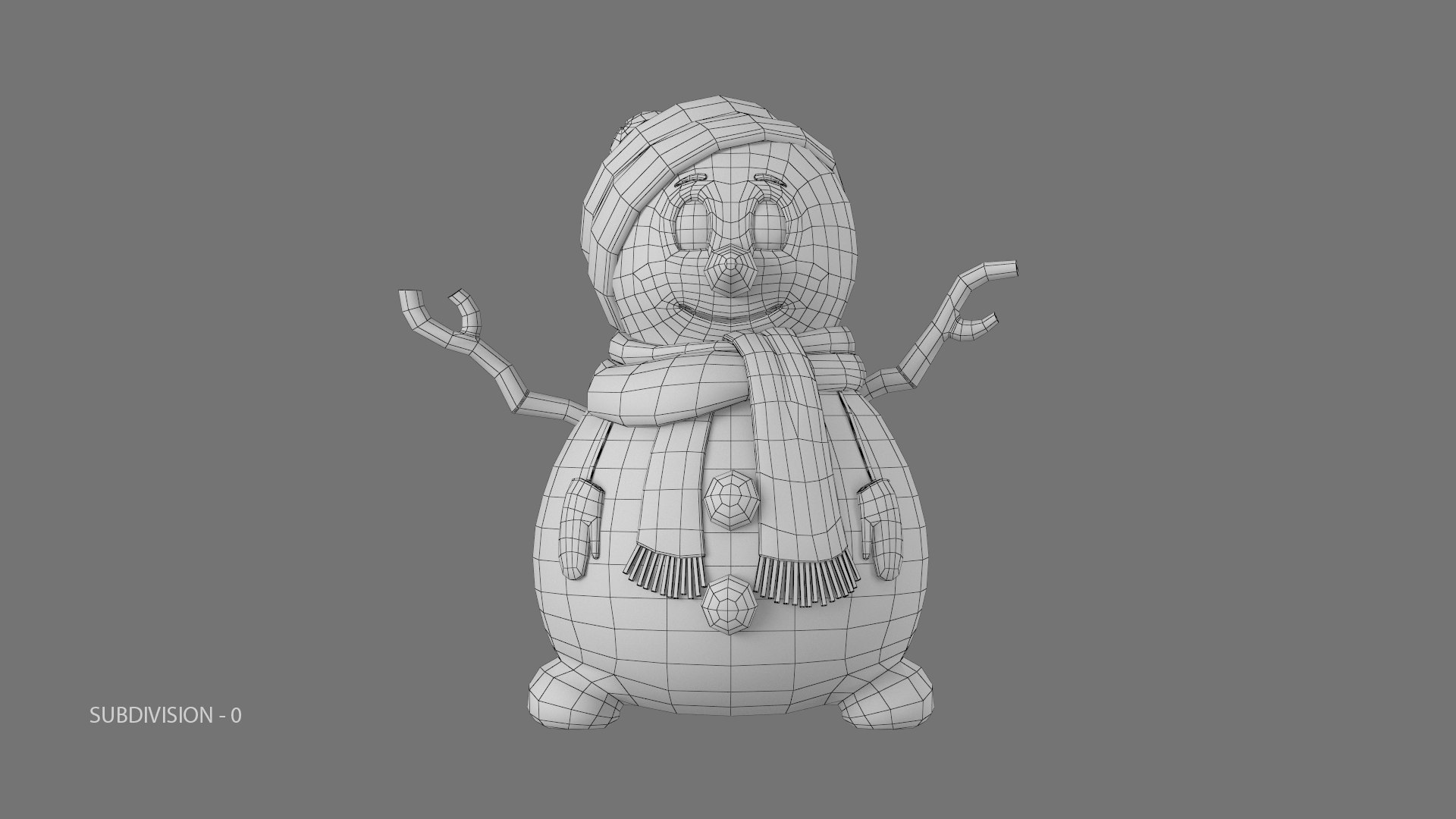 Snowman Snow Cartoon Model - TurboSquid 1638565