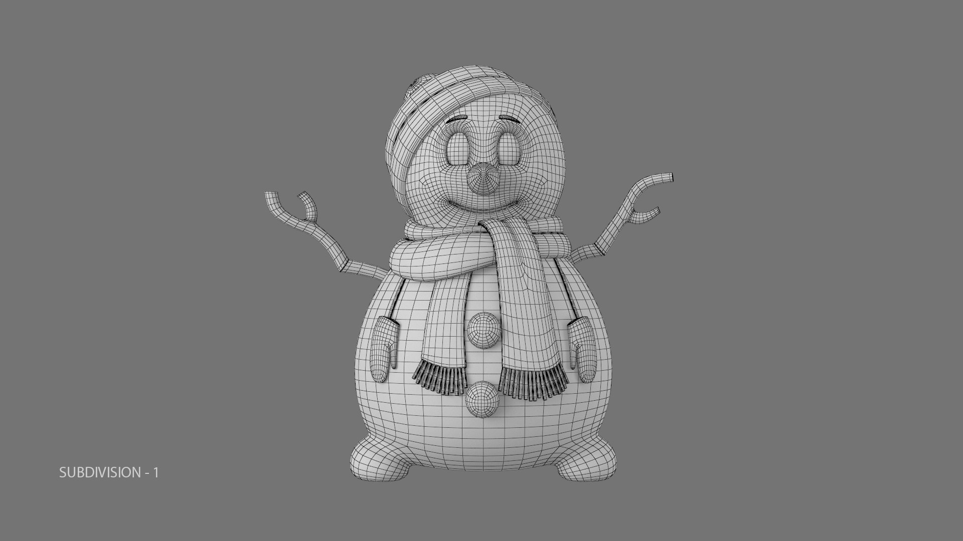 Snowman Snow Cartoon Model - TurboSquid 1638565