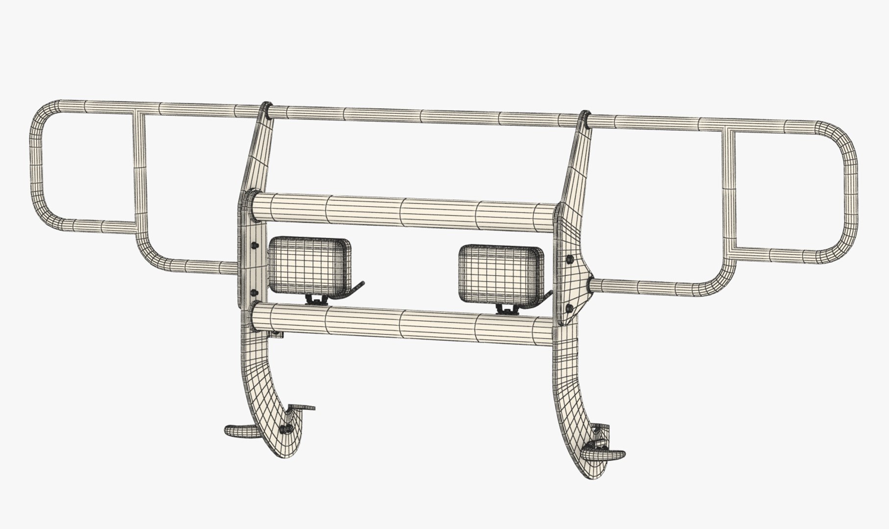 3D Model Vintage Road Brush Guard - TurboSquid 1445215