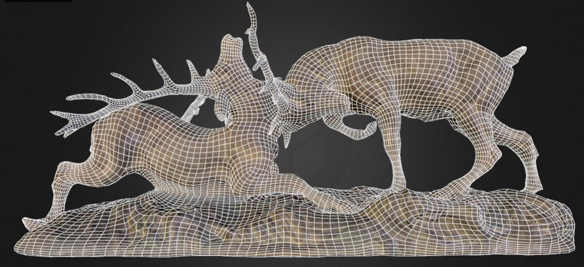 deer statue 3d obj