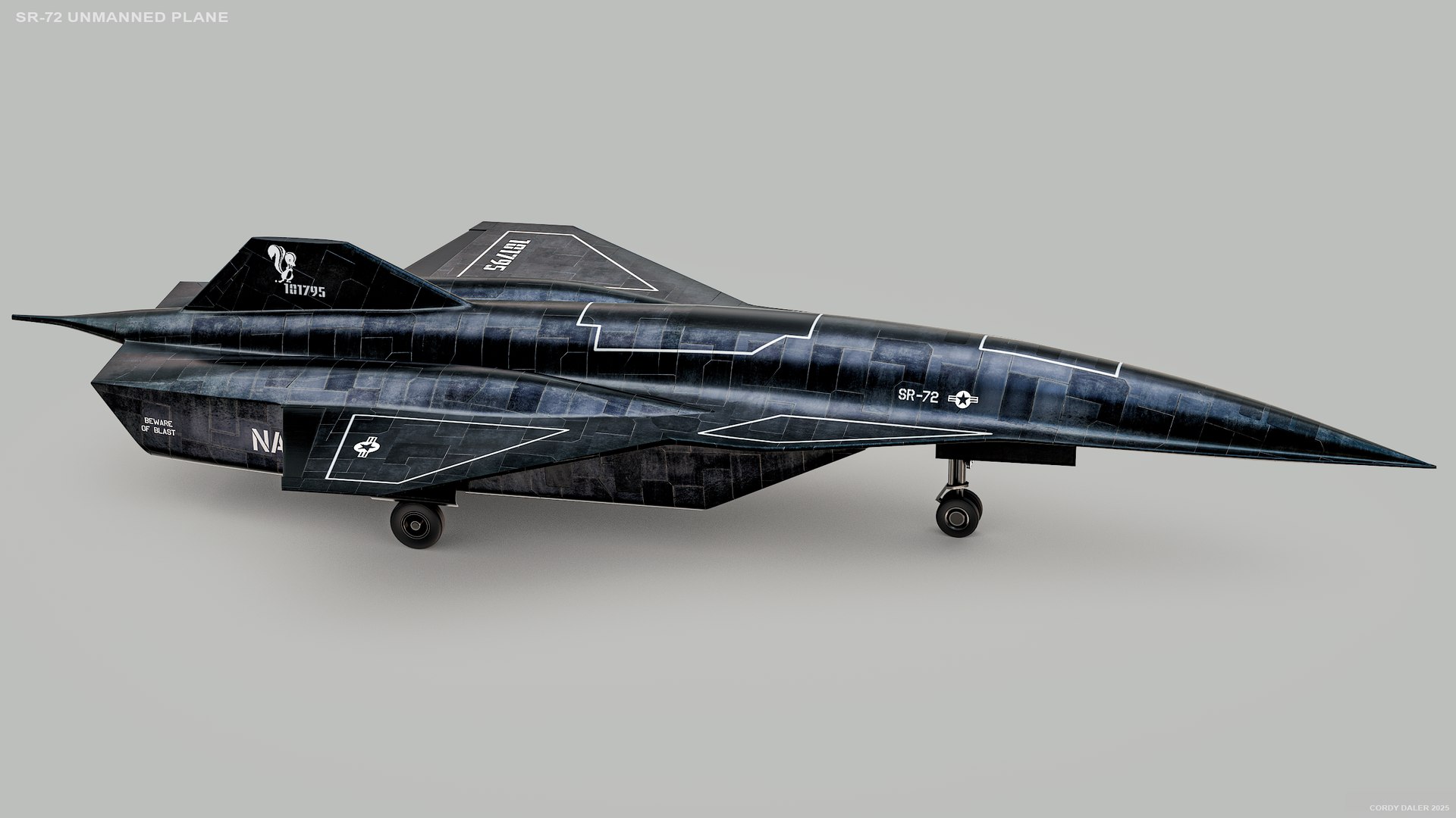 3D Rigged Lockheed SR-72 Hypersonic Unmanned Plane PBR Model ...