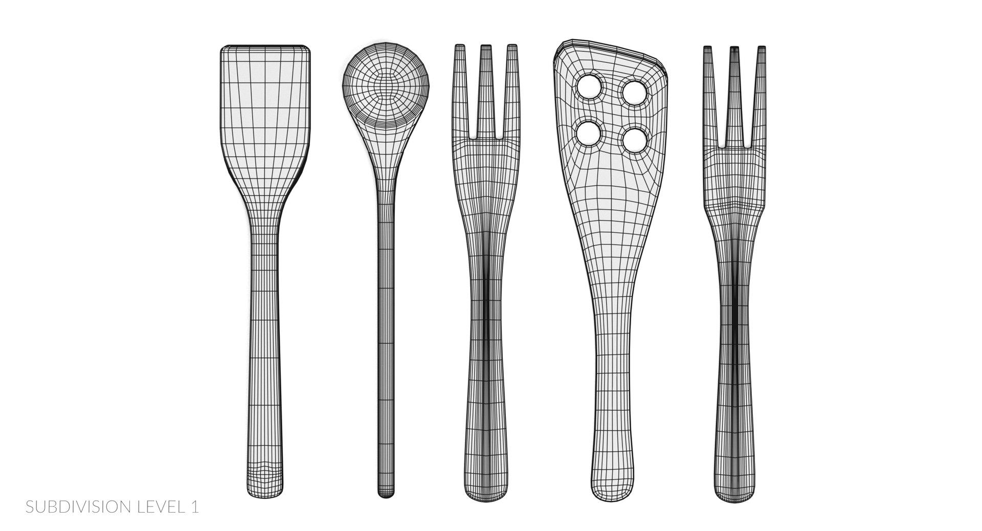Wooden Utensils 2 3D - TurboSquid 1369958