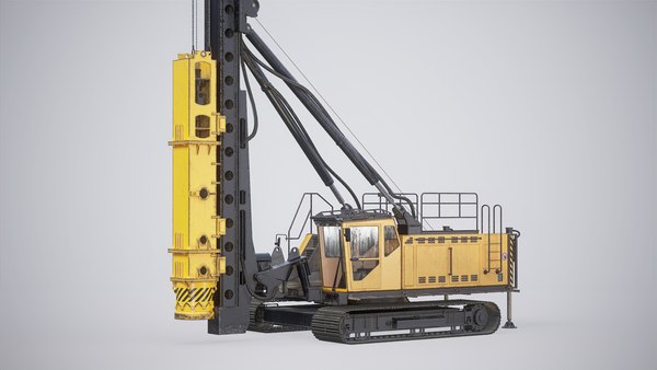 modelo 3d Vehículo con plataforma rotativa para hincar pilotes PBR ...