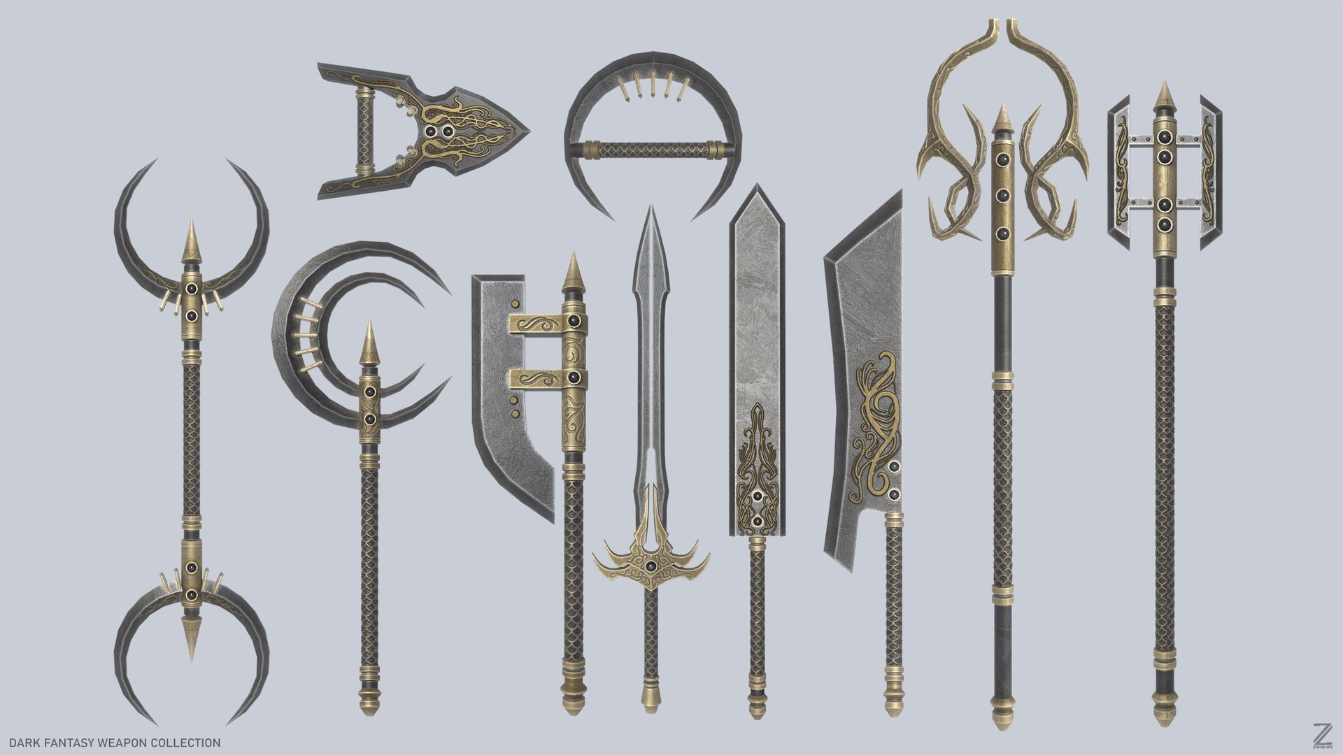 Dark Fantasy Weapon Collection Model - TurboSquid 2239217