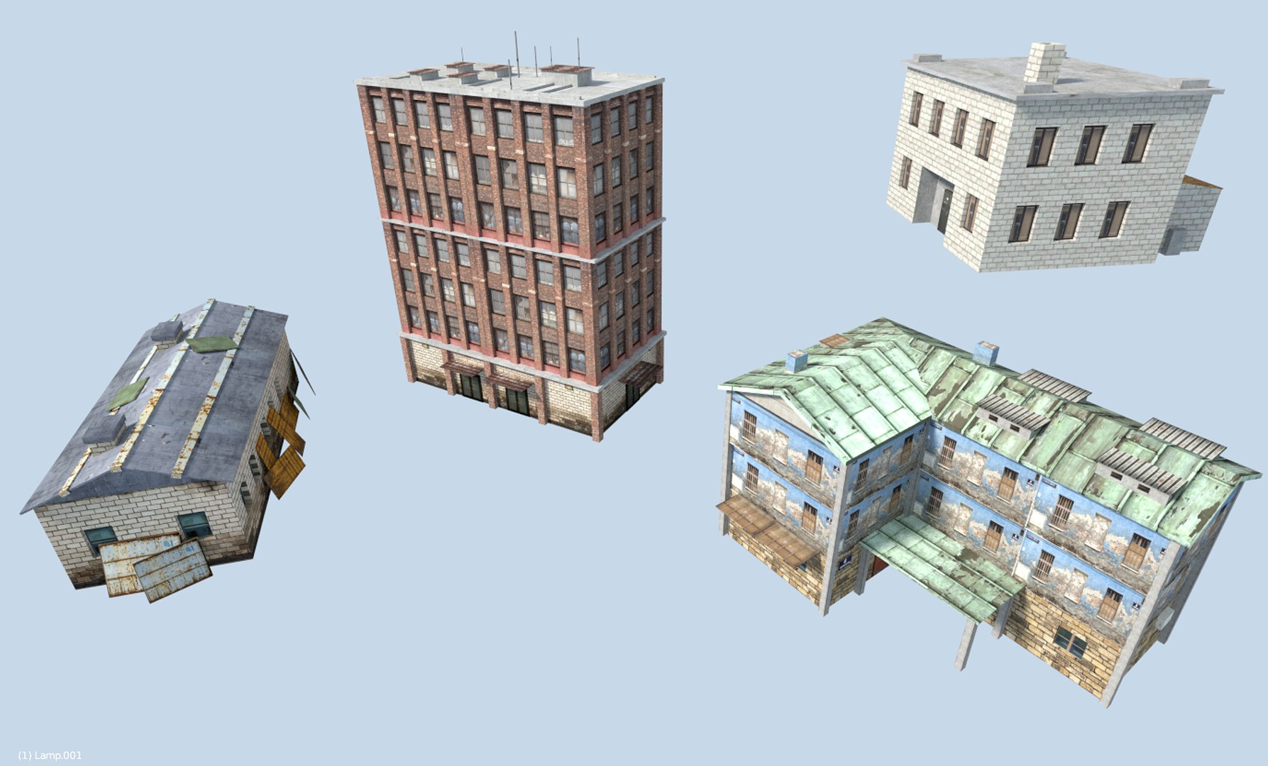 3d pack buildings model