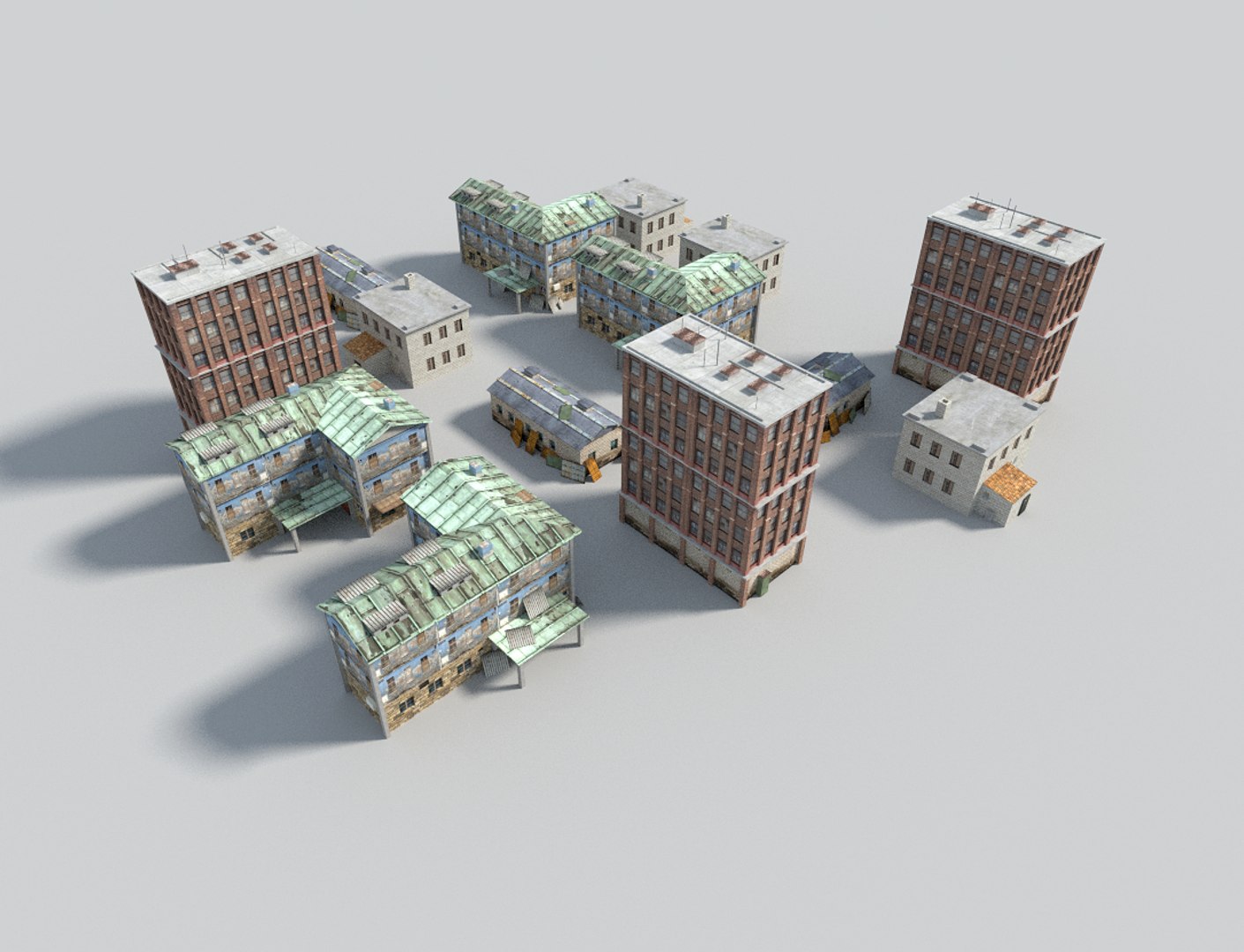 3d pack buildings model