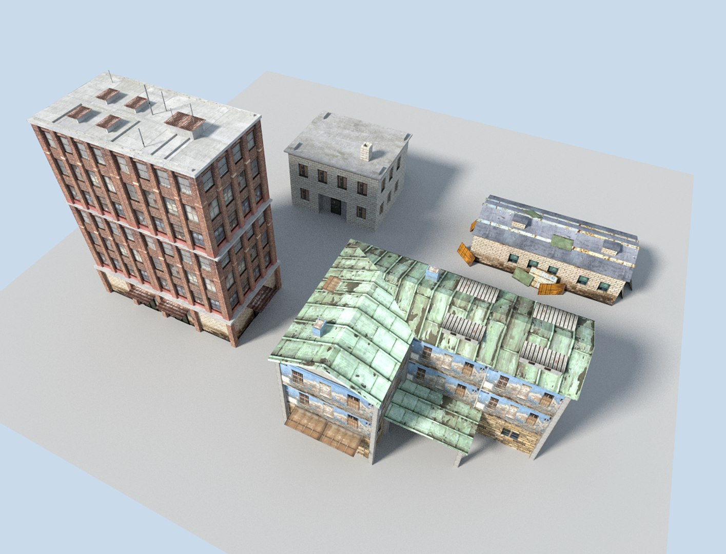 3d pack buildings model
