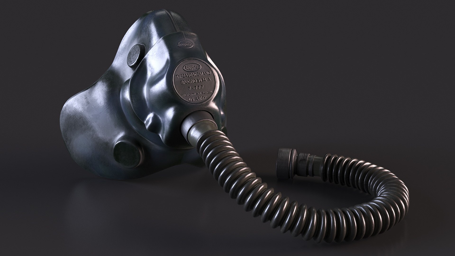 Vintage Pilot Oxygen Mask 3D - TurboSquid 2176915