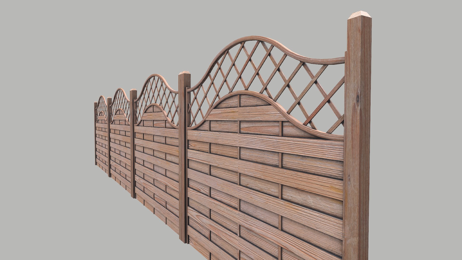 3D Wooden Modular Fence 1 Model - TurboSquid 1942448