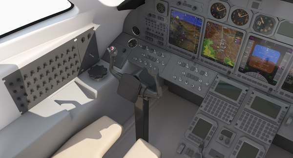 3D business jet interior cockpit - TurboSquid 1259590