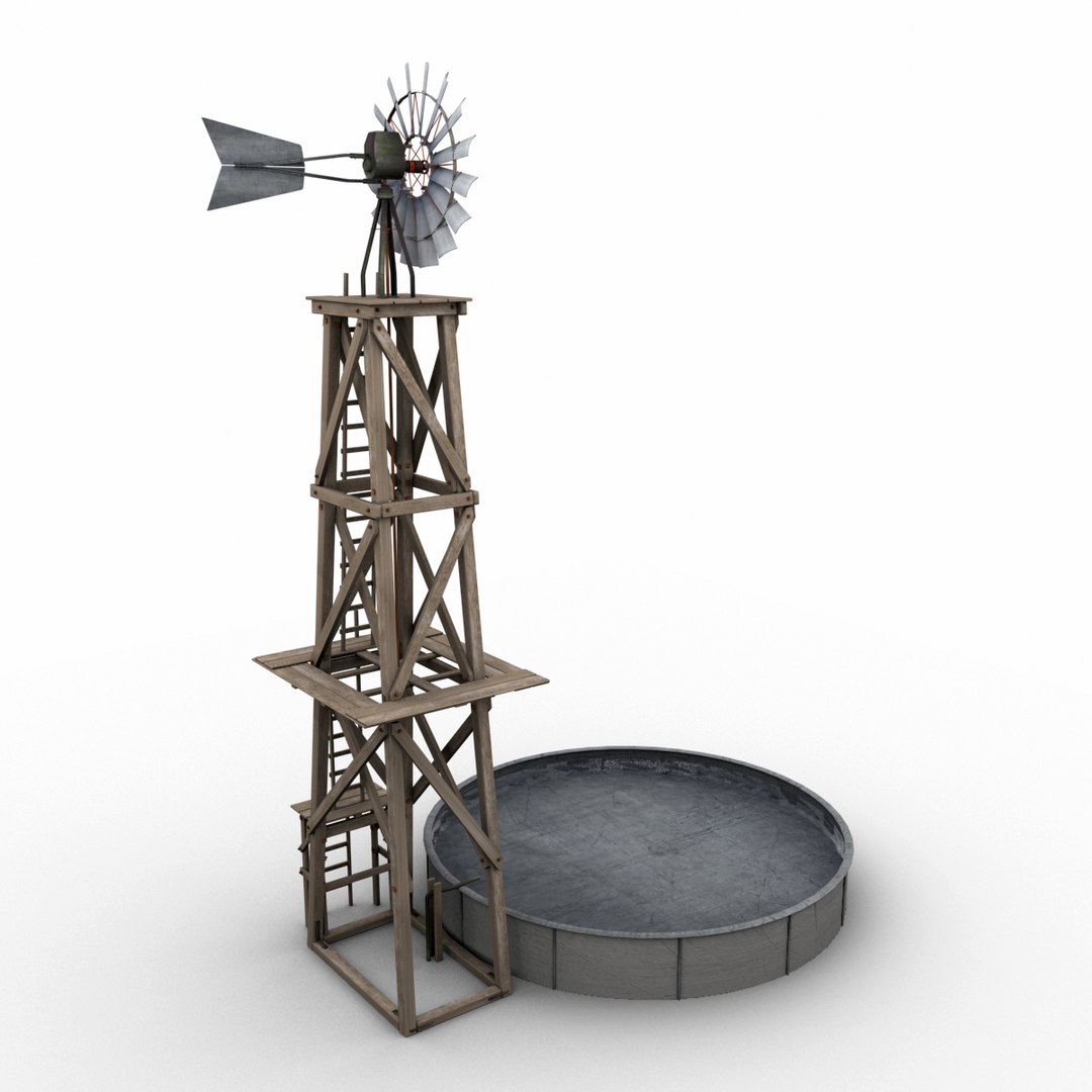 3d model of farm tower windmill