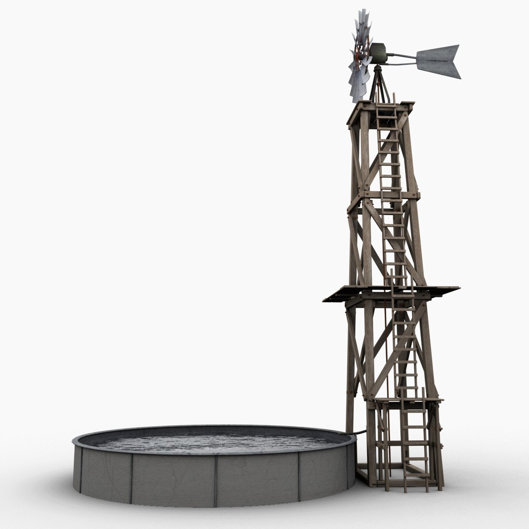 3d model of farm tower windmill
