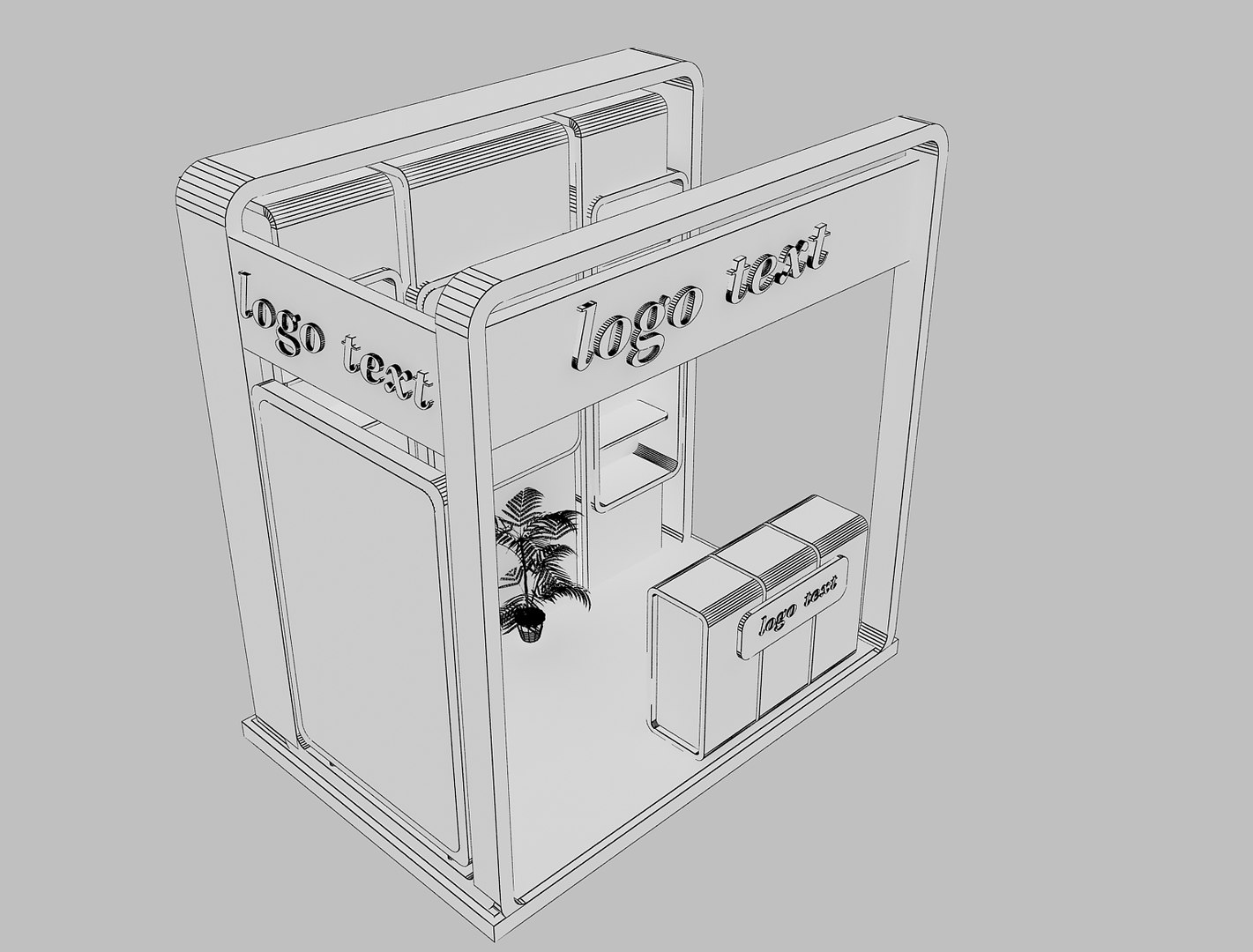 3D Stand Exhibition Booth Model - TurboSquid 1417009