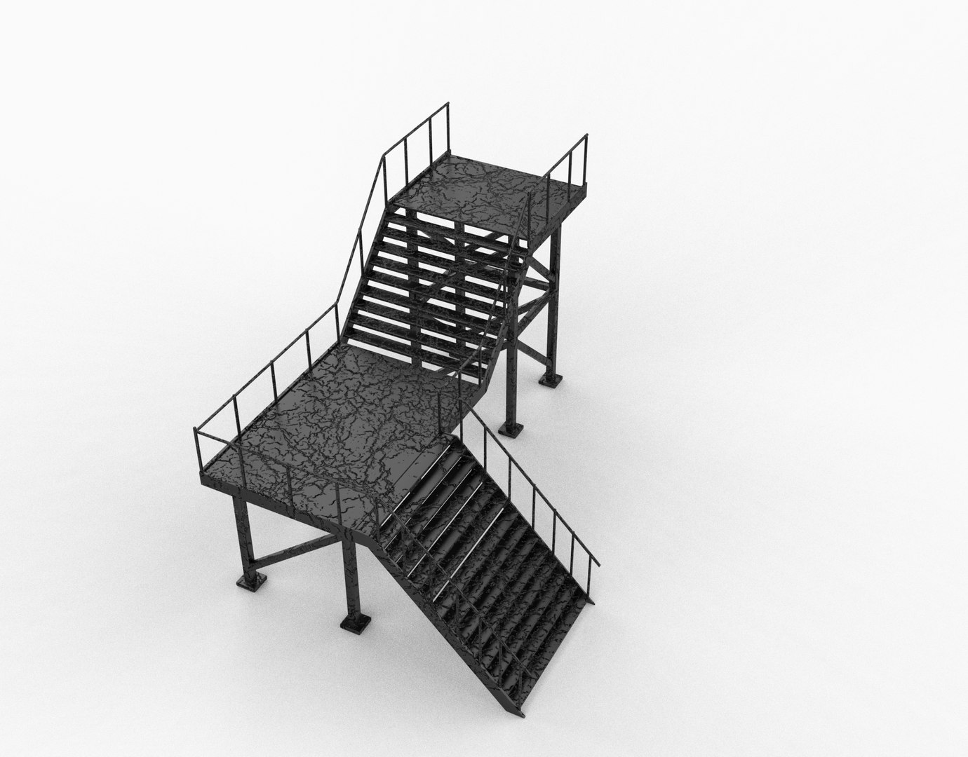 3D Industrial Stairs 3D Model Model - TurboSquid 2344349