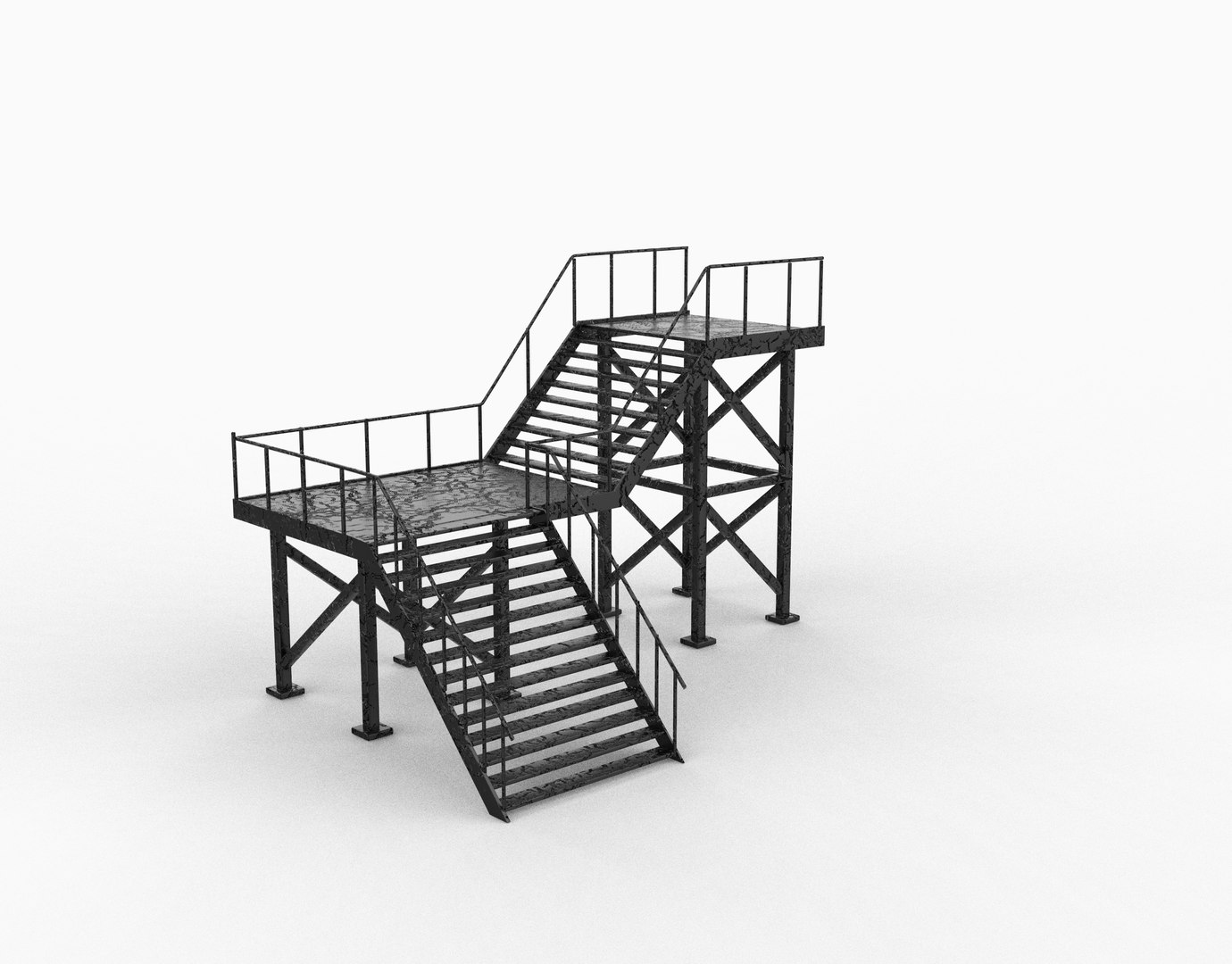 3D Industrial Stairs 3D Model Model - TurboSquid 2344349