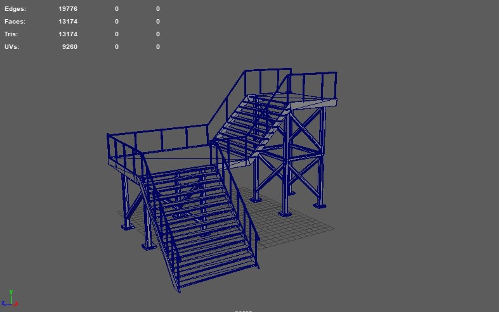 3D Industrial Stairs 3D Model Model - TurboSquid 2344349