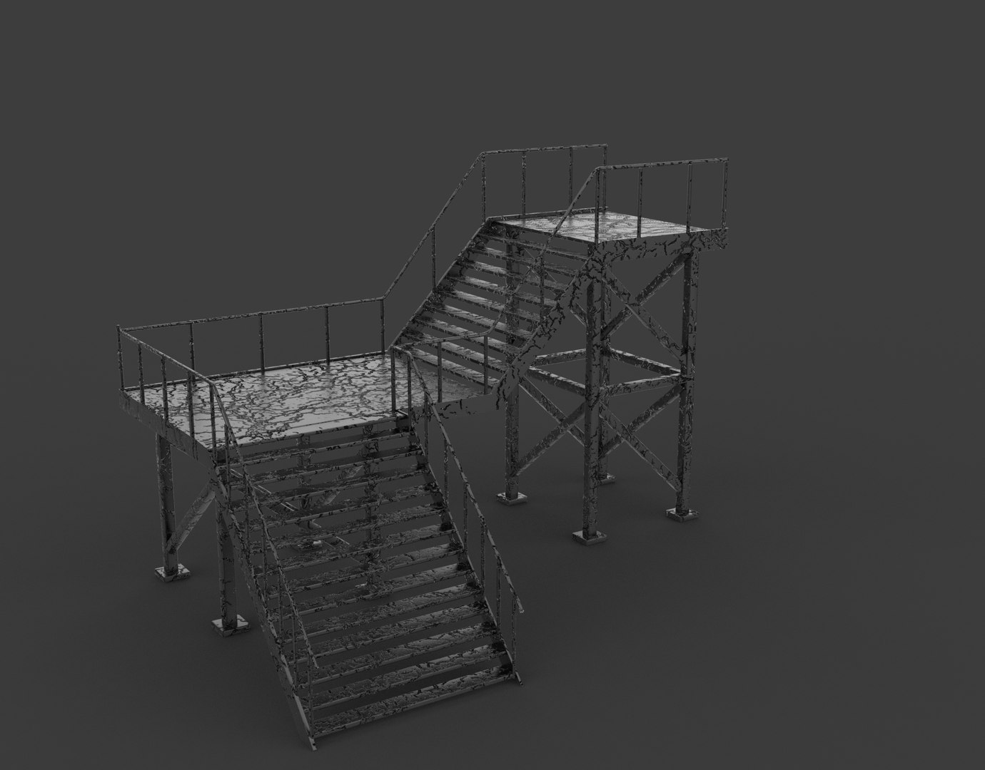 3D Industrial Stairs 3D Model Model - TurboSquid 2344349