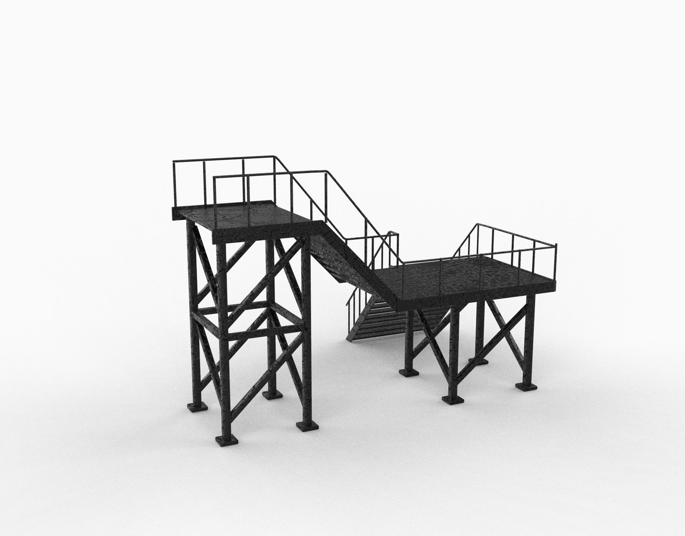 3D Industrial Stairs 3D Model Model - TurboSquid 2344349
