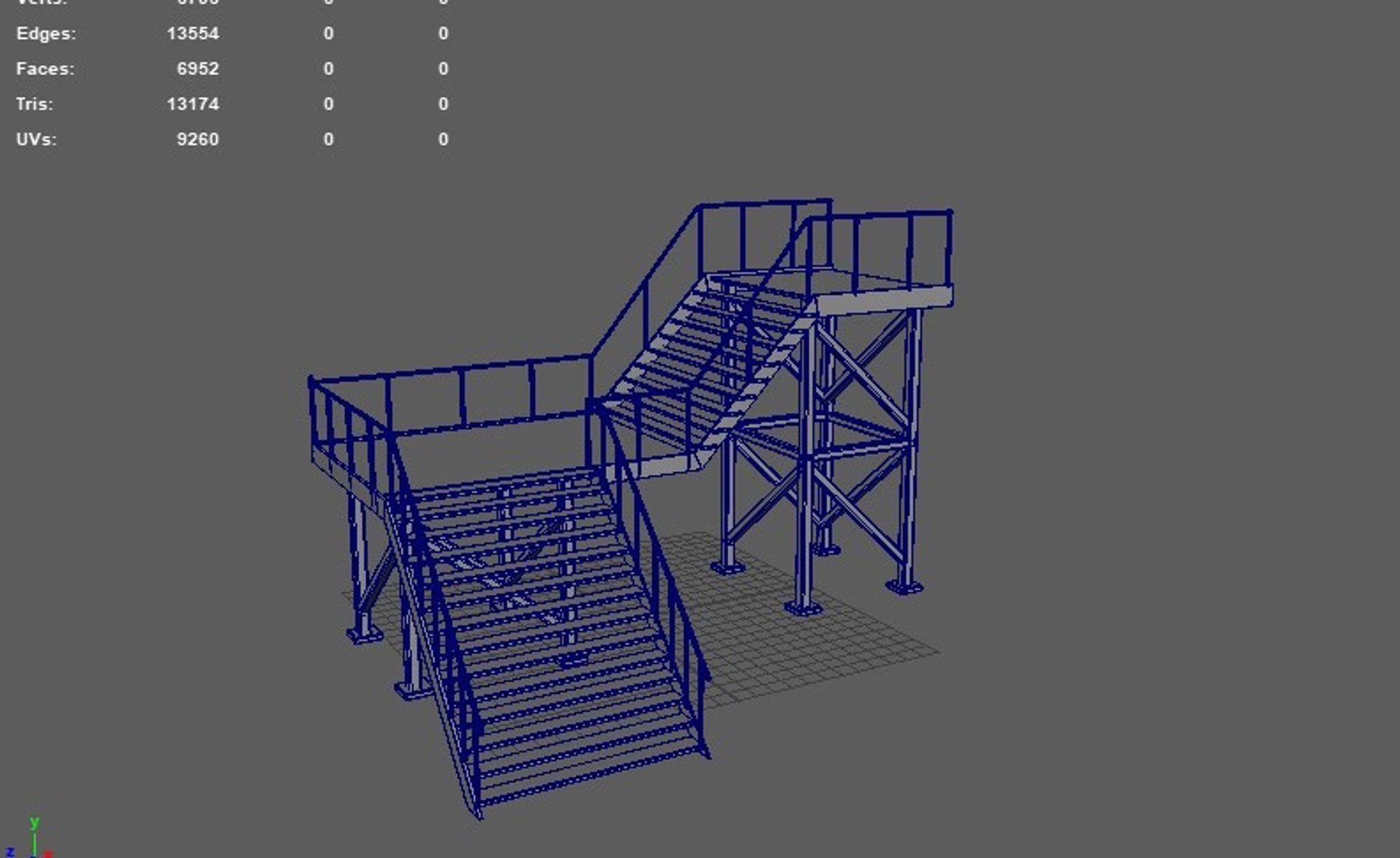 3D Industrial Stairs 3D Model Model - TurboSquid 2344349