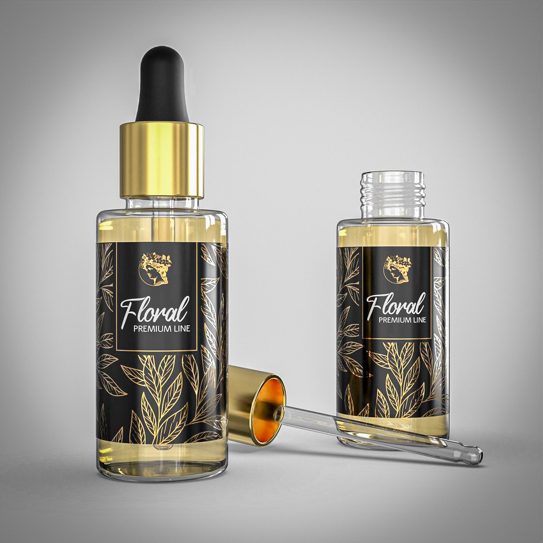 3D Cosmetic Perfume Bottle With Pipette 30ml 3D Model Model - TurboSquid 2157619