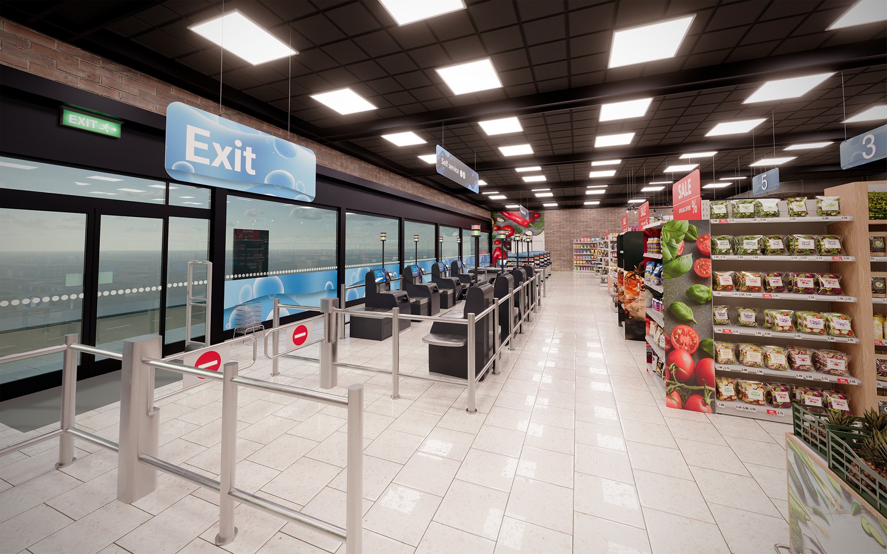 3D Complete Supermarket Store 3D Model - TurboSquid 2459543