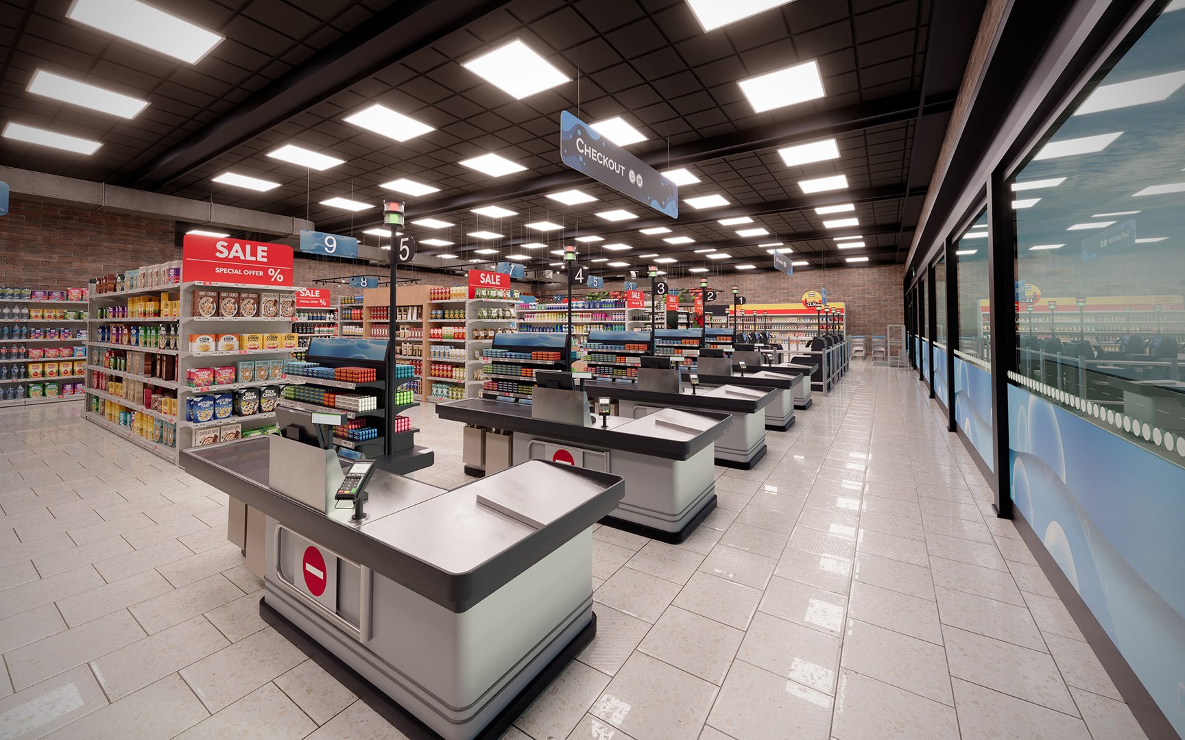 3D Complete Supermarket Store 3D Model - TurboSquid 2459543