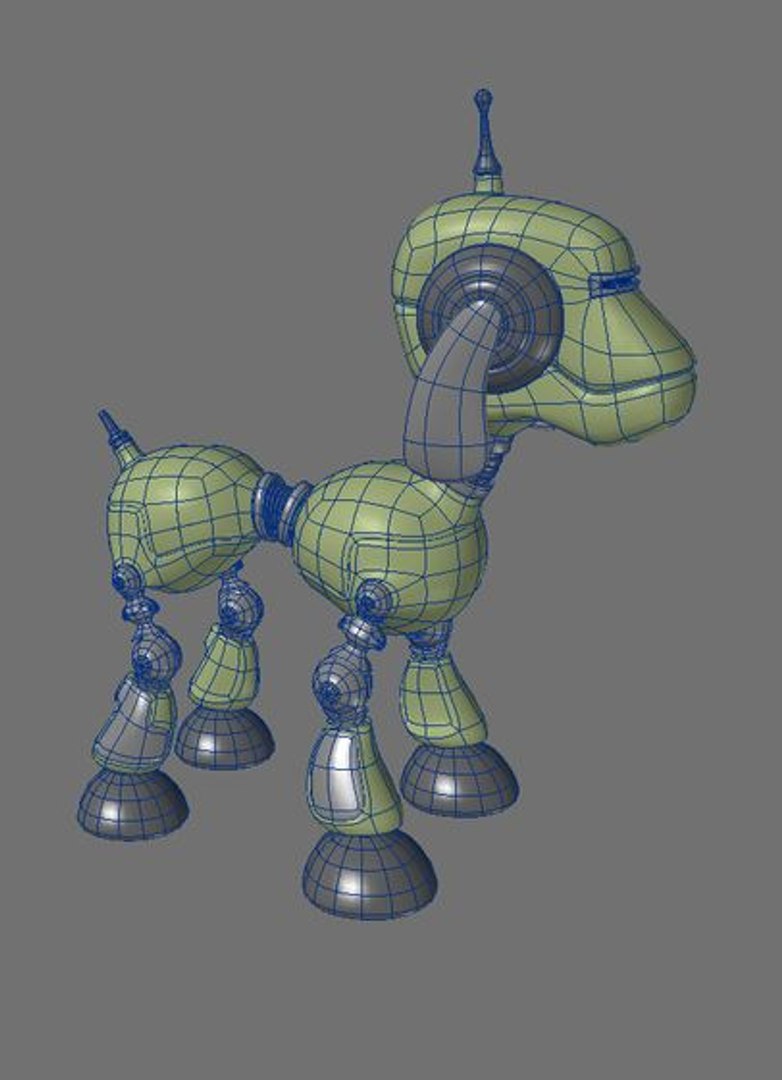 3ds character mechanical dog