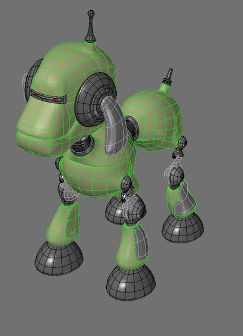 3ds character mechanical dog