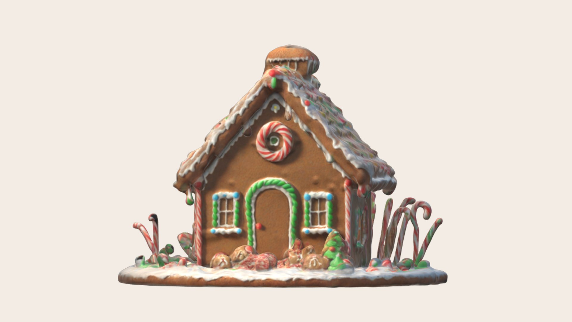 3D Gingerbread House Cookie Chocolate Model - TurboSquid 2366481