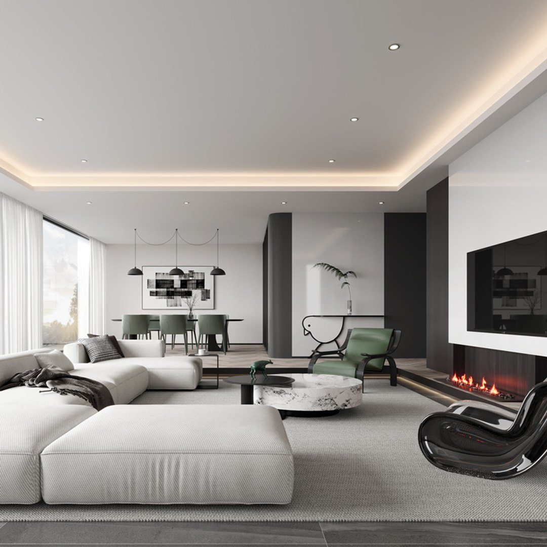 Modern Living Room 3D Model - TurboSquid 2426381