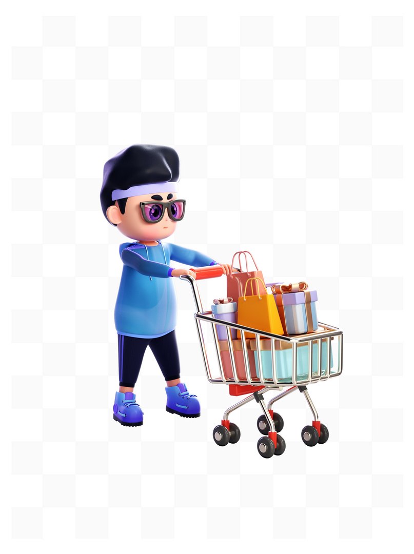 3D People Push Shopping Carts - TurboSquid 2053479