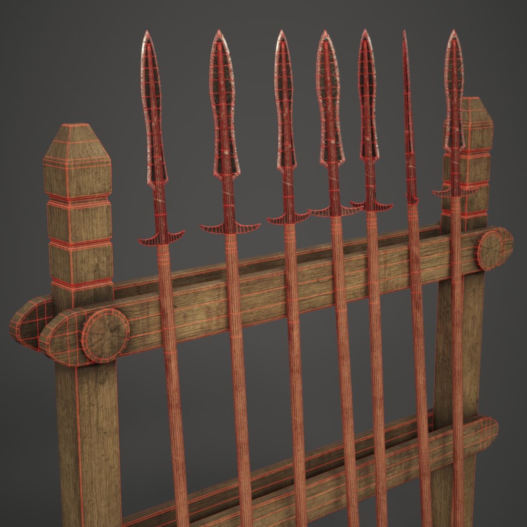 3D Model Spear Weapon Rack - TurboSquid 1262017