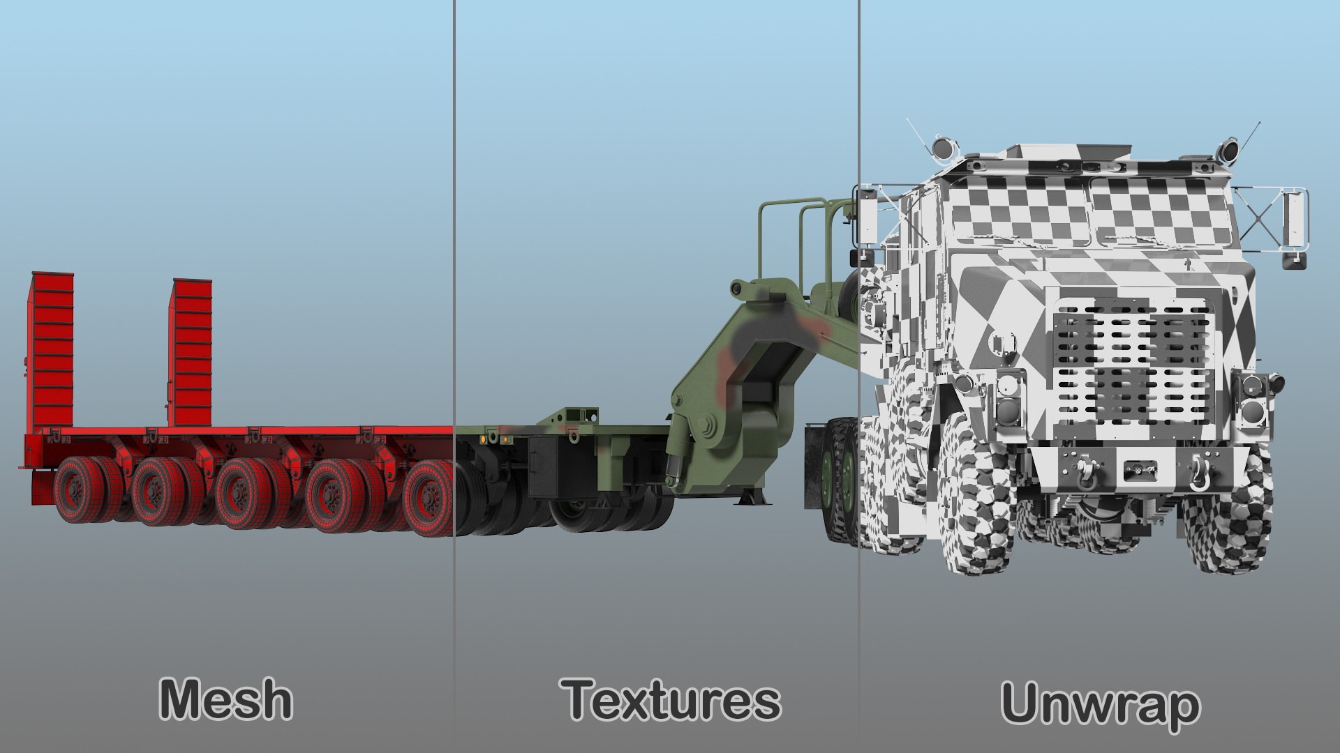 3D oshkosh m1070 tank transporter - TurboSquid 1440353