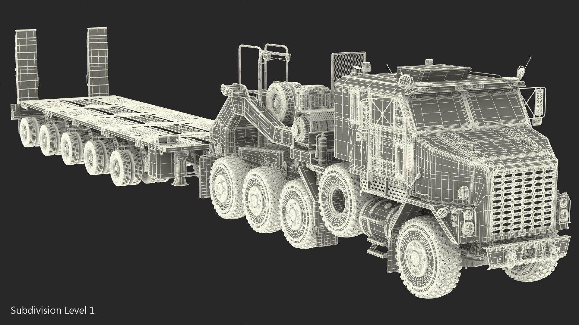 3D oshkosh m1070 tank transporter - TurboSquid 1440353