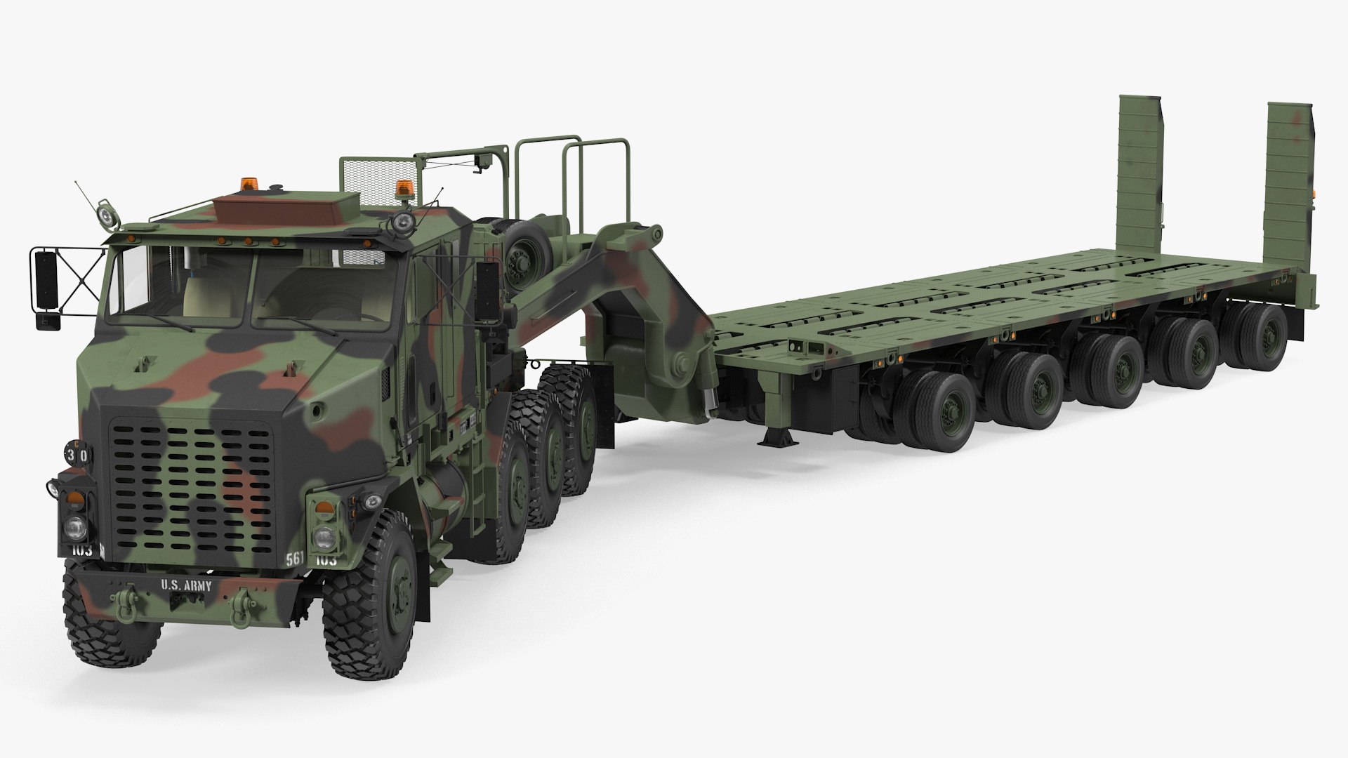 3D oshkosh m1070 tank transporter - TurboSquid 1440353