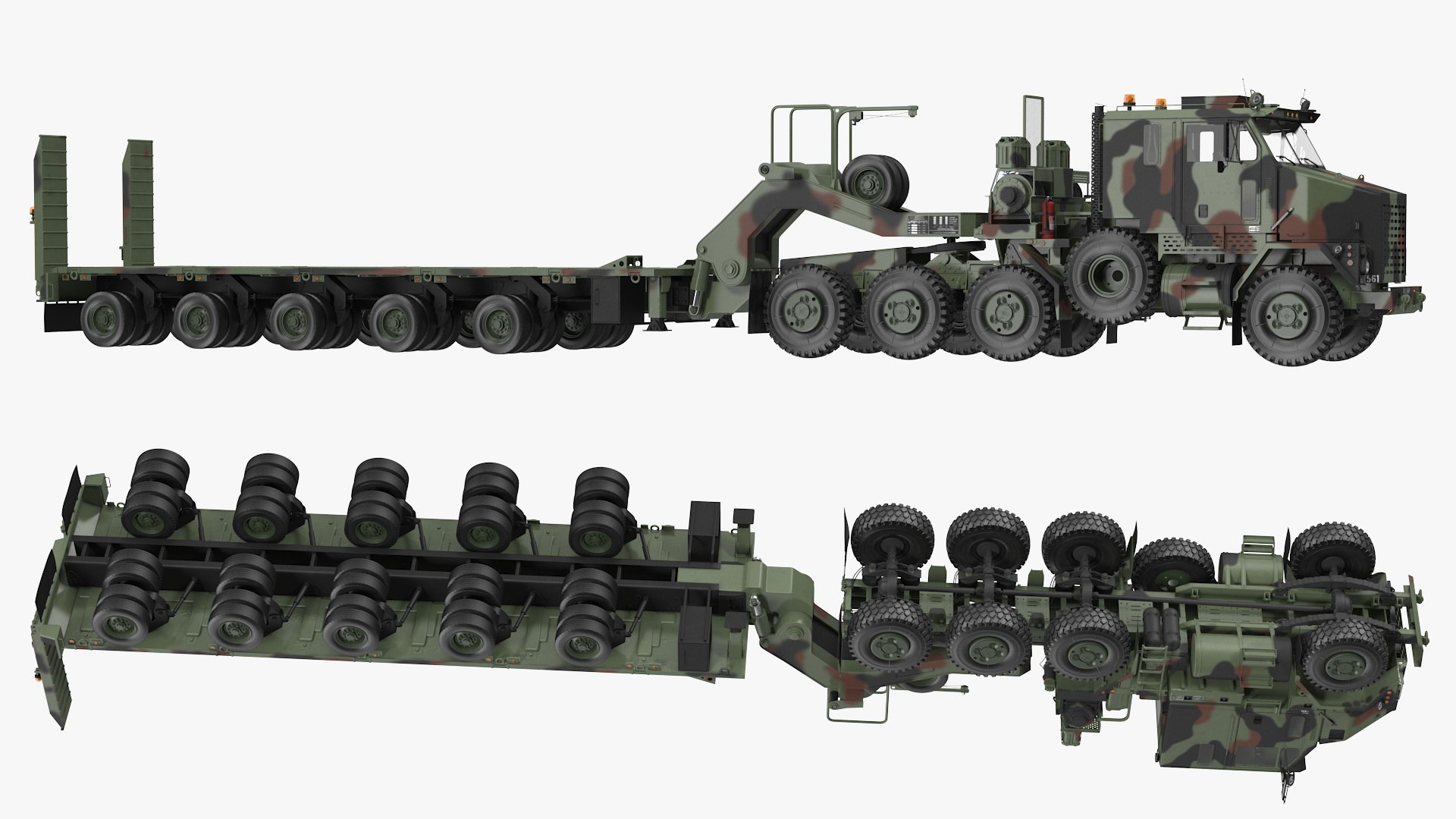 3D oshkosh m1070 tank transporter - TurboSquid 1440353
