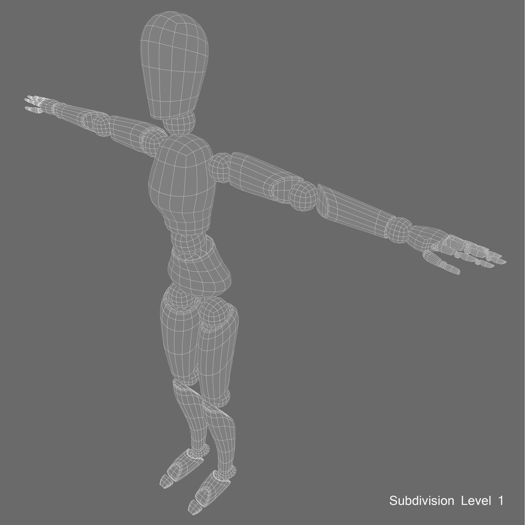 3d Model Rigged Modern Mannequin Character Female