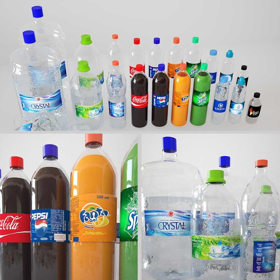 3D Model Bottles Plastic - TurboSquid 1560451