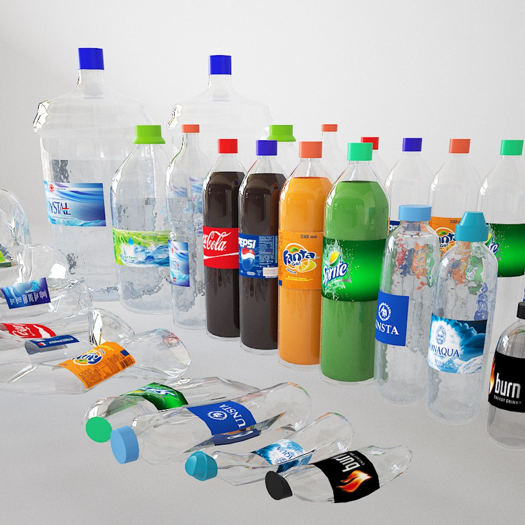 3D Model Bottles Plastic - TurboSquid 1560451