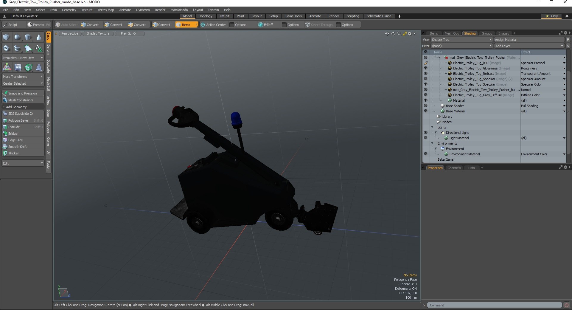 Grey Electric Tow Trolley Pusher 3D model - TurboSquid 2097561