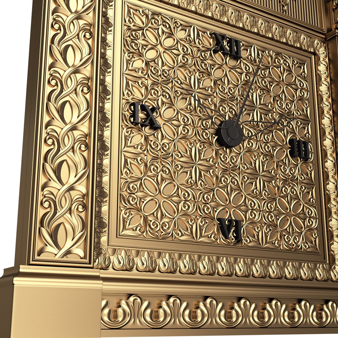 3D Classic Clock 02 Gold - TurboSquid 2137258