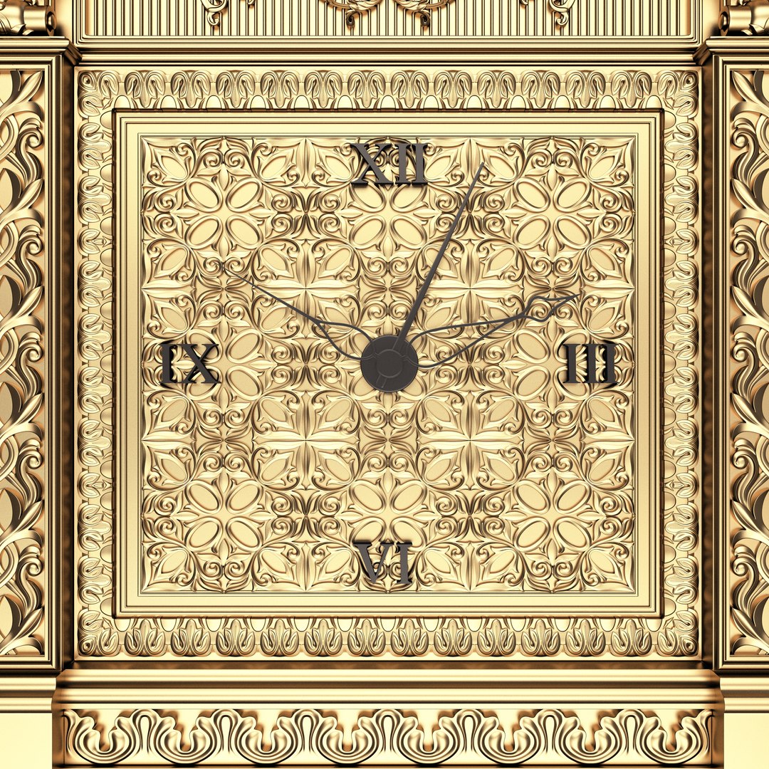 3D Classic Clock 02 Gold - TurboSquid 2137258