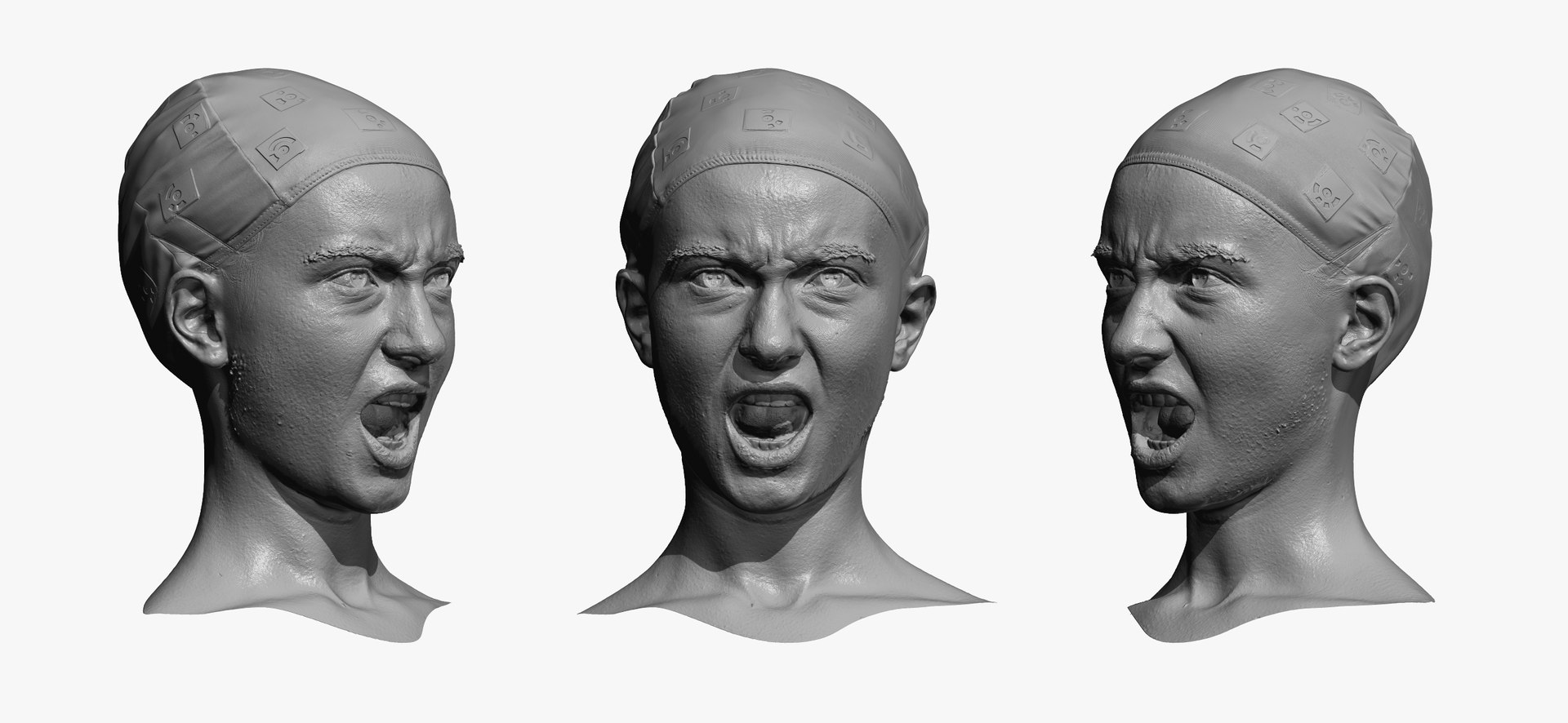 3D Joy Human Head Rage Clean Scan Model - TurboSquid 1723073