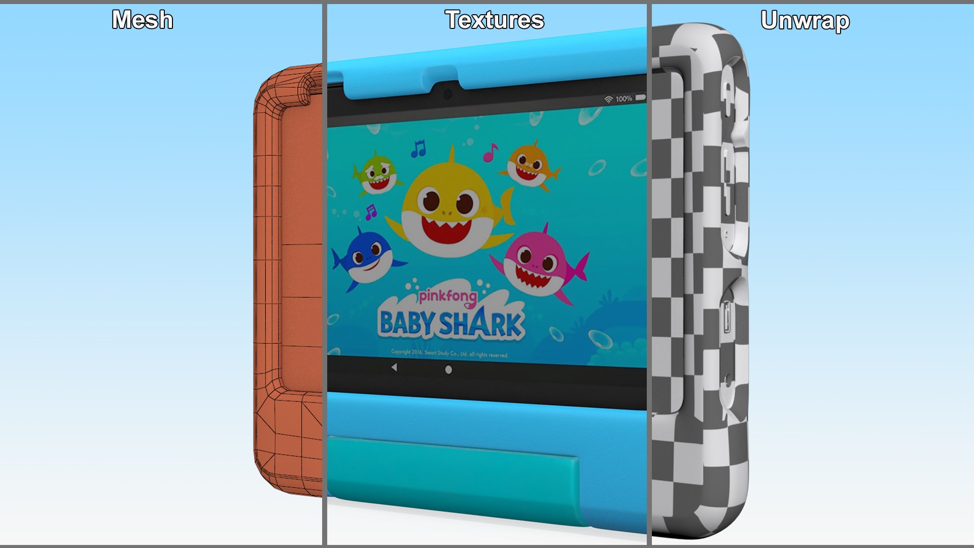 3D Amazon Fire 7 Kids Tablet Blue - TurboSquid 2121426