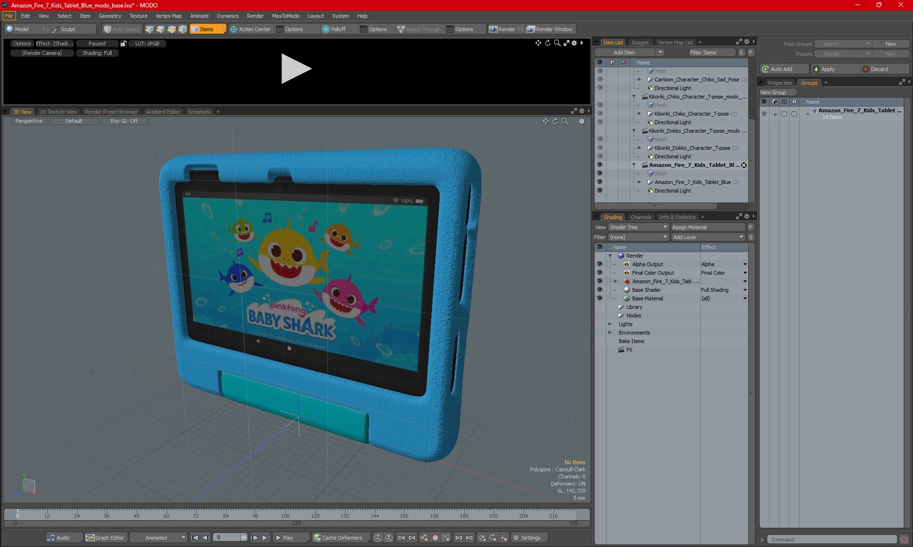3D Amazon Fire 7 Kids Tablet Blue - TurboSquid 2121426