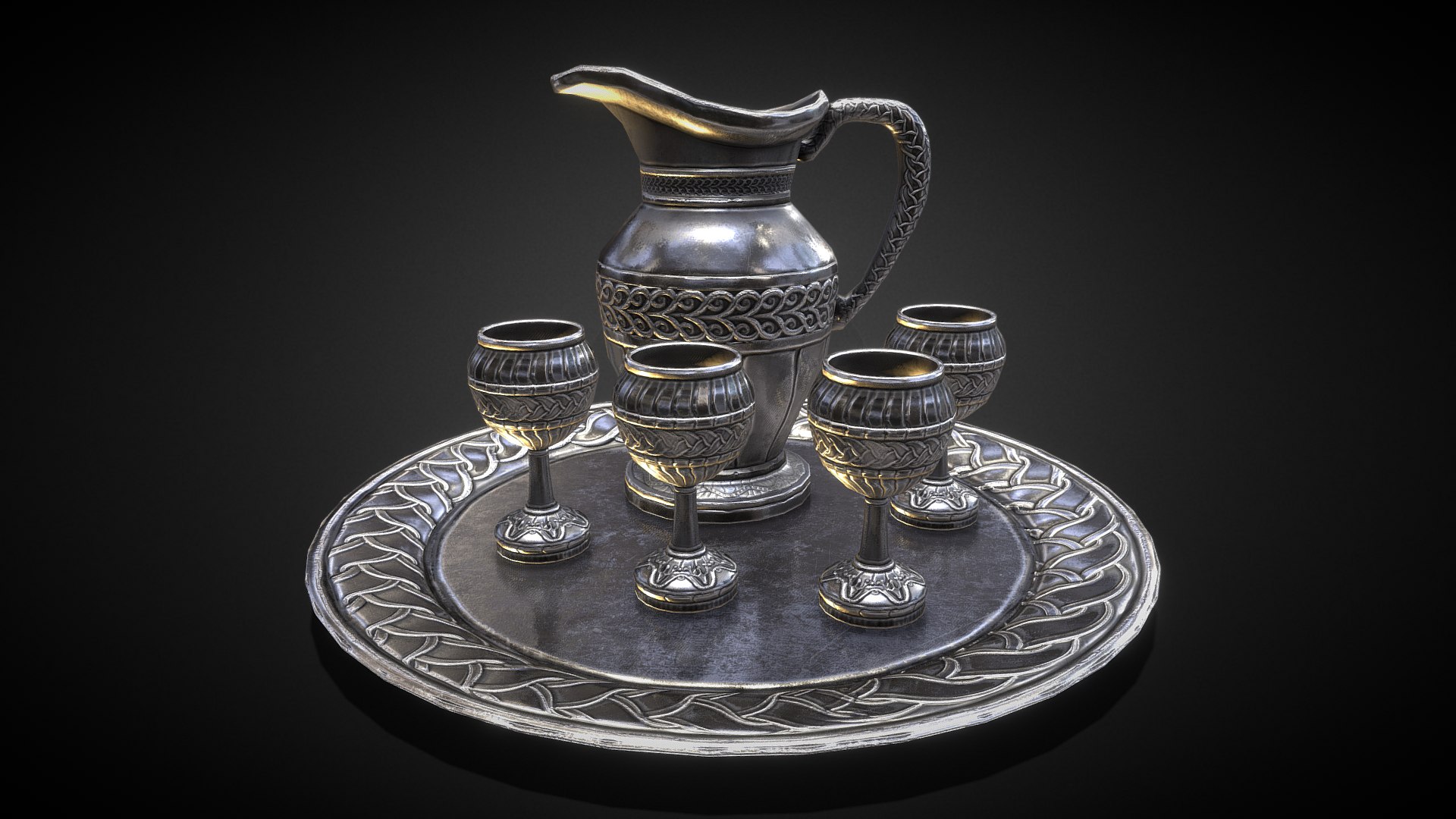 Silver Set 3D Model - TurboSquid 1710685