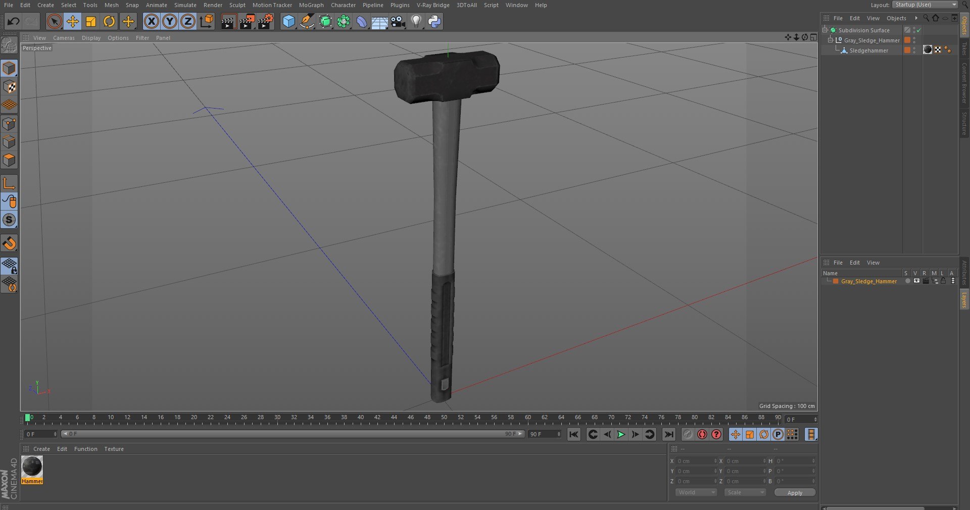 Gray Sledge Hammer 3D Model - TurboSquid 2133293