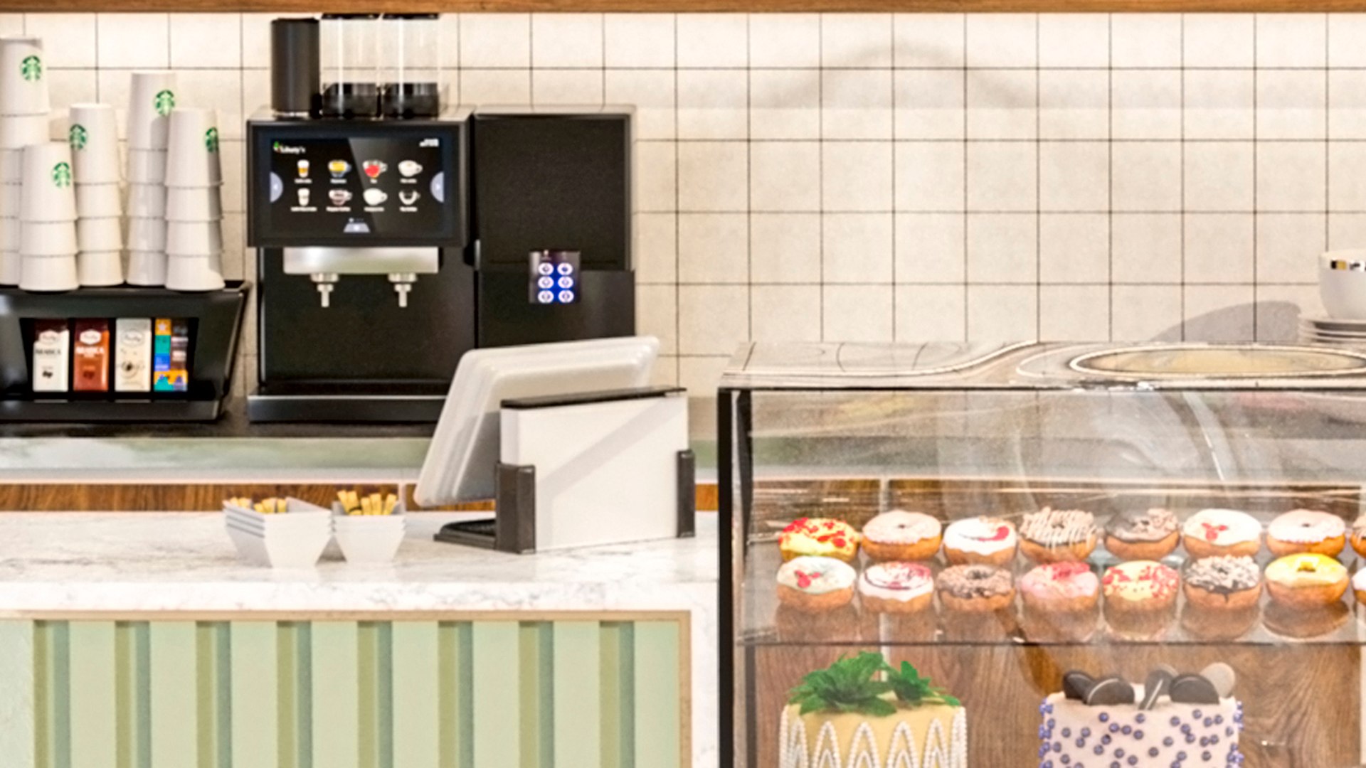 3D Cafe With Display Case With Desserts And Coffee Machine - TurboSquid ...