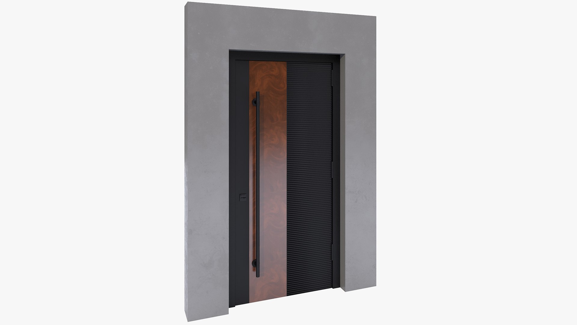 3D model Entrance Architectural Door With Wooden Panel 3D Model ...